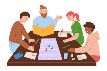 People playing board game boardgame activity Vector Image