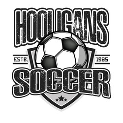 Soccer logo football hooligans spirit Royalty Free Vector