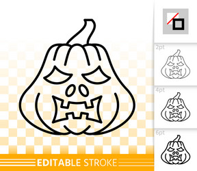 Spooky monster zombie face pumpkin logo monochrome