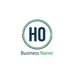 Initial letter ho logo template design Royalty Free Vector