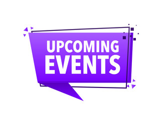 Upcoming events announcement megaphone label Vector Image