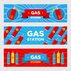 Gas station flyers set Royalty Free Vector Image