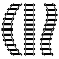 Railway railroad silhouettes on white background Vector Image