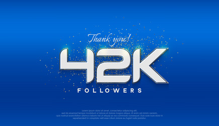 Golden number 42k followers celebration Royalty Free Vector
