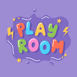 Kids club colorful sign template with hand drawn Vector Image