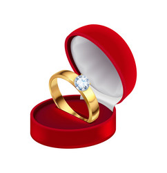 Pink heart gold ring Royalty Free Vector Image