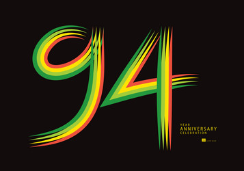 94 years anniversary celebration logotype white Vector Image