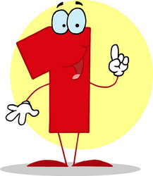 Funny cartoon numbers-1 Royalty Free Vector Image