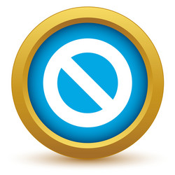 Gold sign ban logo Royalty Free Vector Image - VectorStock