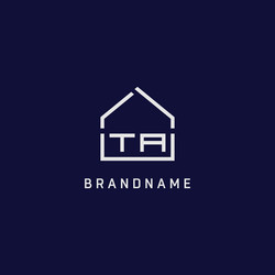 Ta initial wedding monogram logo Royalty Free Vector Image
