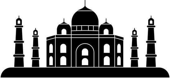 Taj mahal structure emblematic indian Royalty Free Vector