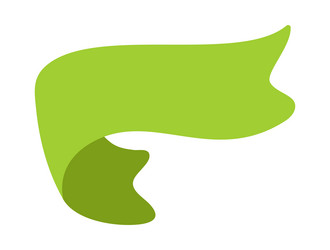 Green ribbon banner icon web design element hand Vector Image