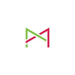 Letter ma simple two direction arrow logo Vector Image