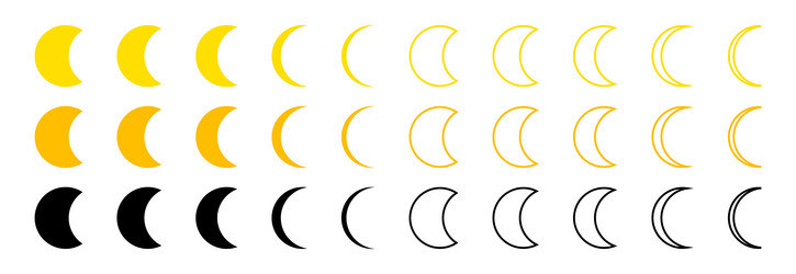 Moon phases chart light Royalty Free Vector Image