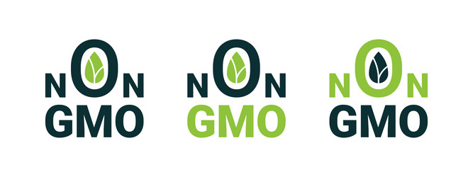 Non gmo food symbols non gmo emblems natural and Vector Image