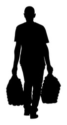 Silhouette Man Carry Load Vector Images (over 100)