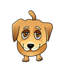 Cute cartoon square dog Royalty Free Vector Image