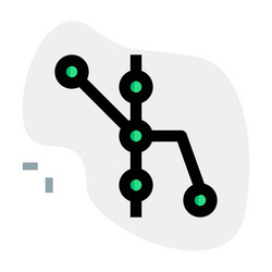 Train system map displaying stops and routes Vector Image