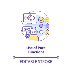 Use of pure functions blue gradient concept icon Vector Image