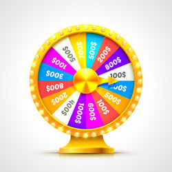 Game fortune wheel concept girl playing risk Vector Image