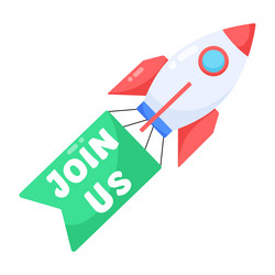 A flat sticker of join us Royalty Free Vector Image