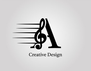 Key note s letter logo music note on initial s Vector Image