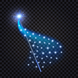 Magic wand with blue glowing light wave shiny Vector Image