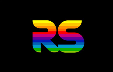 Rainbow color colored colorful alphabet letter r Vector Image