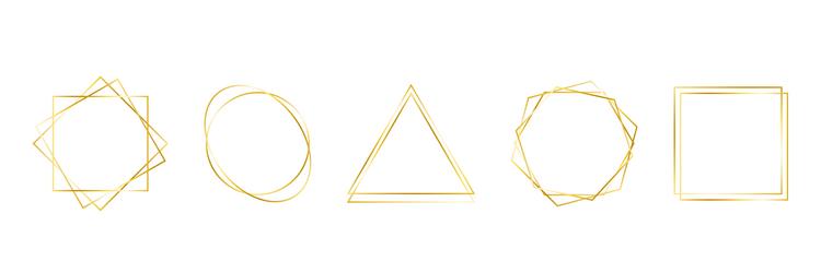 Golden geometric line frame set luxury wedding Vector Image