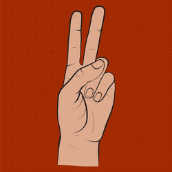 Human hand two fingers showing symbol Royalty Free Vector