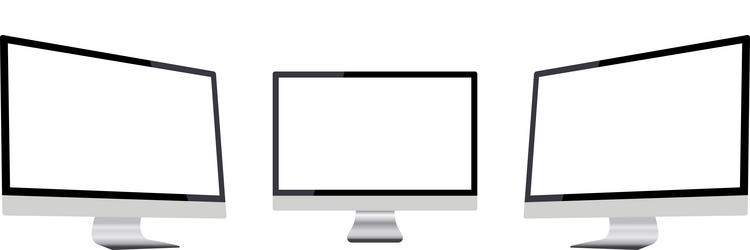 Realistic of black computer lcd monitor Royalty Free Vector
