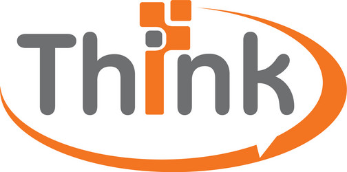 Think communication apps technology word Vector Image