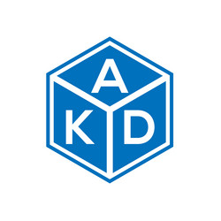 Akd letter logo design on black background Vector Image