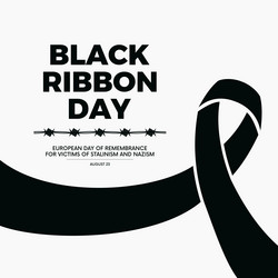 Black ribbon day poster Royalty Free Vector Image