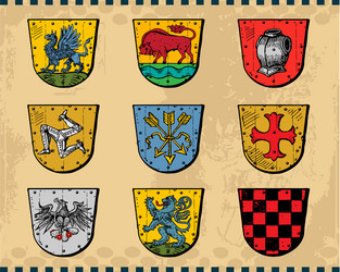 Heraldic symbols and elements Royalty Free Vector Image