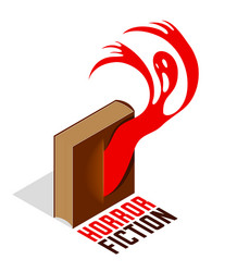 Horror fiction book with creepy creature monster Vector Image