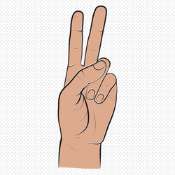 Human hand two fingers fingers showing symbol Vector Image