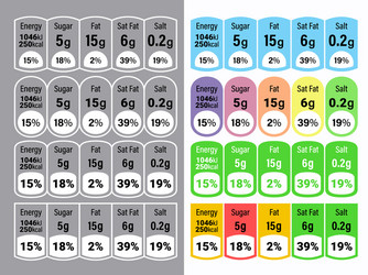 Nutrition facts information label for cereal box Vector Image