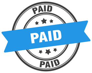 Paid stamp label on transparent background Vector Image