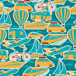 Travel tags pattern seamless background with Vector Image