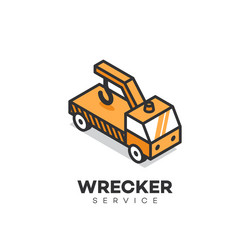 Wrecker service logo Royalty Free Vector Image