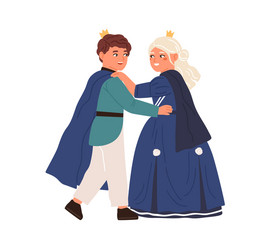 Collection cute little princes and princesses Vector Image