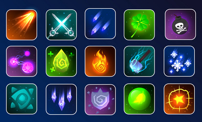Fantasy game skill icons Royalty Free Vector Image