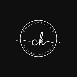Initial ck signature logo template hand drawn Vector Image