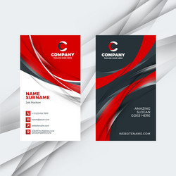 Red color modern corporate business card template Vector Image