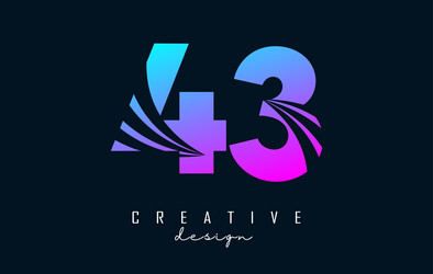 Golden creative number 34 3 4 logo with leading Vector Image