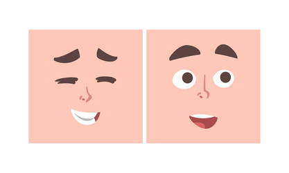 Face expression and emotion with eyebrow mouth Vector Image