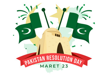 Happy pakistan resolution day on 23 march Vector Image