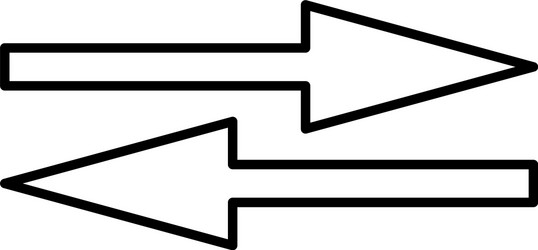 Two arrows are pointing in opposite direction Vector Image