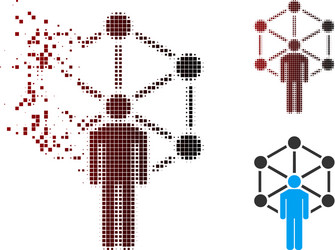 Human network flat icon Royalty Free Vector Image